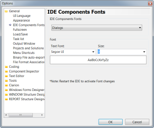 C9 - IDE Component Fonts - Clarion