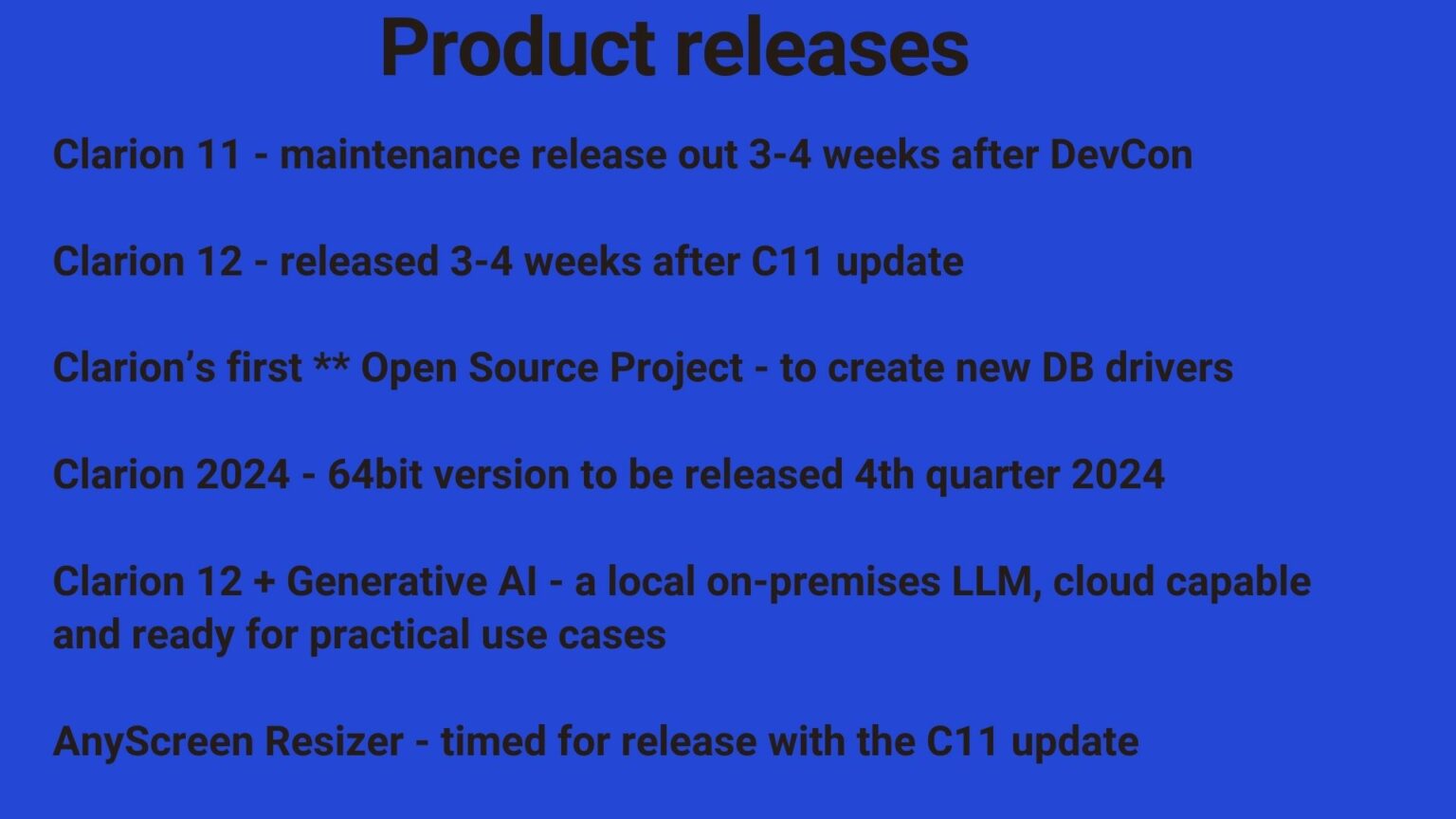 Clarion - Deliver your software on time, every time